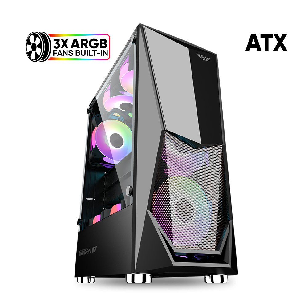 Cases & Towers - Armaggeddon Tritron 1 ATX Gaming Case with 3xARGB Fans ...