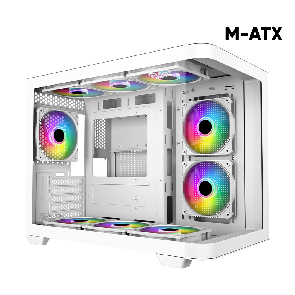 Armaggeddon Micro Atx Steel Pc Case Aquaron X Curve 285 Fully White